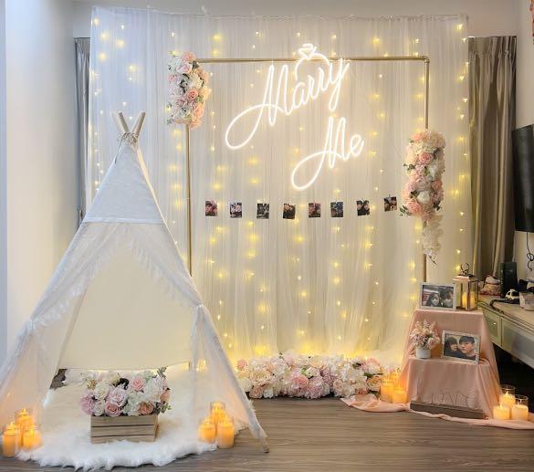[Set-up] Romantic Marriage Proposal Decoration (suitable for hotel room ...