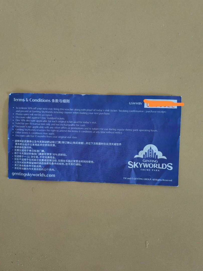 Skyworld theme park 50%OFF voucher, Tickets & Vouchers, Vouchers on ...