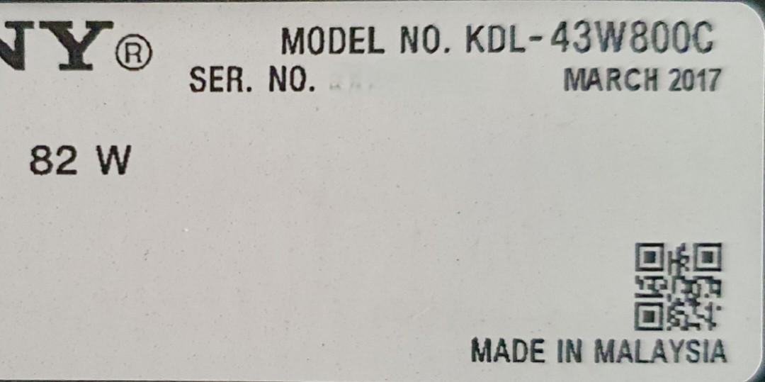 Sony KDL-43W800C 43" Class Full HD Smart LED TV, TV & Home Appliances ...