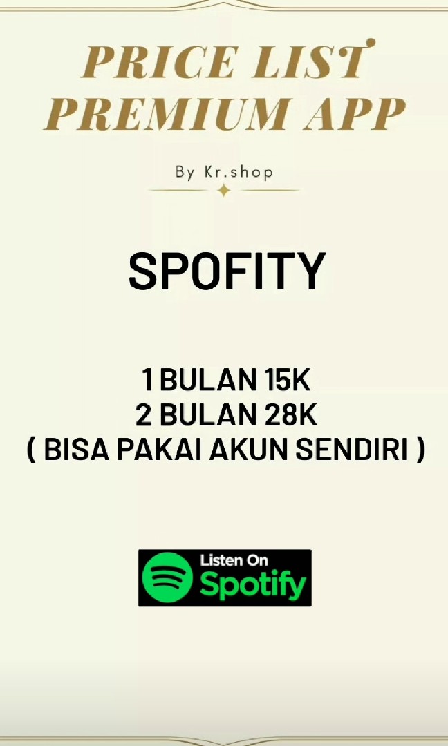 SPOTIFY PREM, Elektronik, Lainnya di Carousell