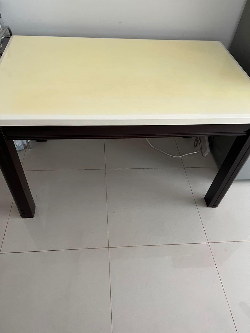 Synthetic marble dining table - $100 self pick up, Furniture & Home ...