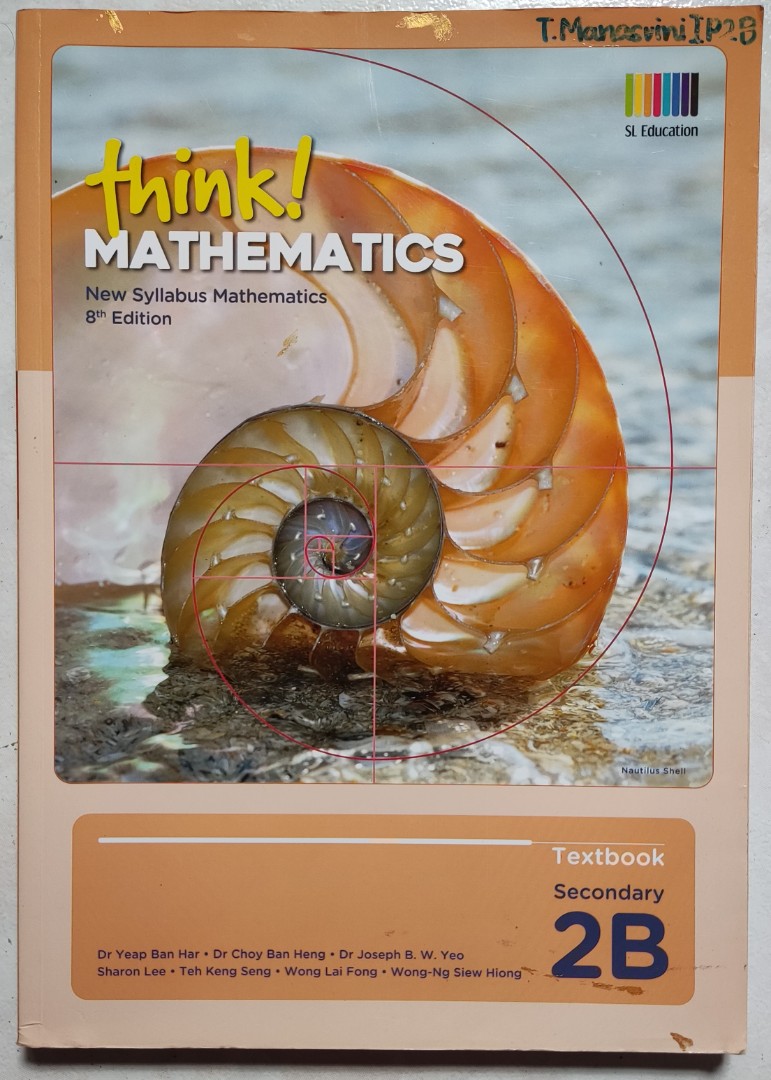 Think! Mathematics Textbook 2B Secondary New Syllabus Mathematics 8th ...