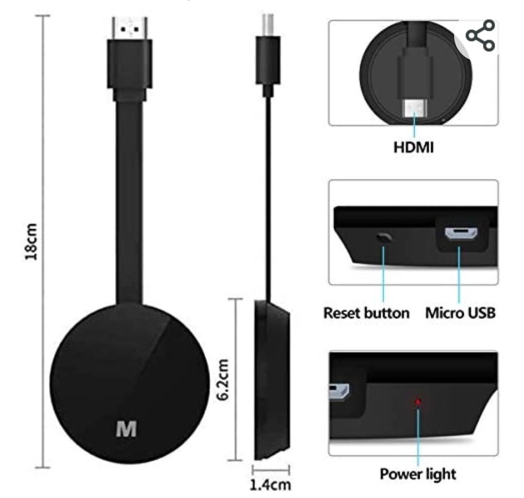 WiFi Display Dongle 4K Wireless HDMI Display Adapter 1080P HD Screen ...