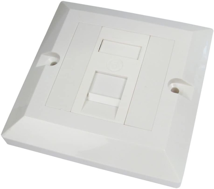 World of Data CAT6 Single Port Faceplate - Socket - RJ45 - Ethernet ...
