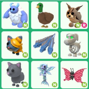 Yeti/Drake/Lynx/Gold Mummy Cat/Hydra/Skele Dog/Merhorse/Butterfly ...