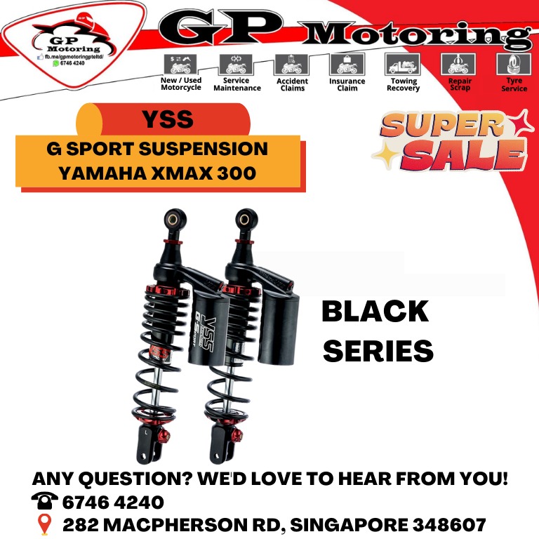 YSS G SPORT MOTORBIKE SUSPENSION YAMAHA XMAX 300, Motorcycles ...