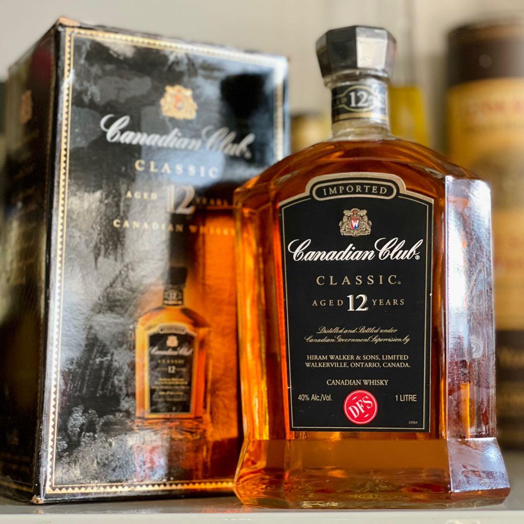 1L 1990s Canadian Club 12 Classic Whisky 1000ml, Food & Drinks ...