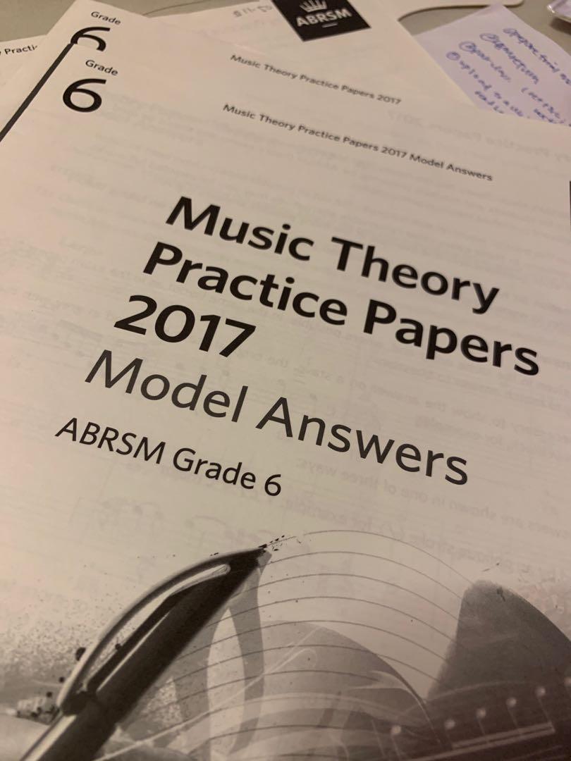 ABRSM Theory Grade 6 2017 Past Year Paper Booklet and Model Answer ...