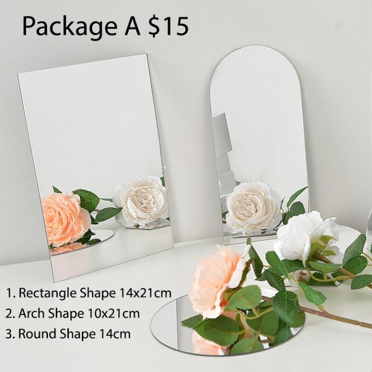 Acrylic Mirror Reflection Board Geometric Shape White Foam Photo ...