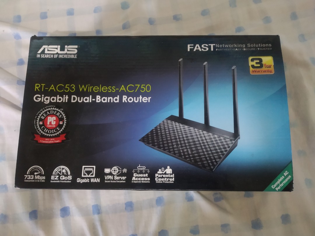 Asus Wifi Router (RT-AC53 Wireless AC750), Computers & Tech, Parts ...