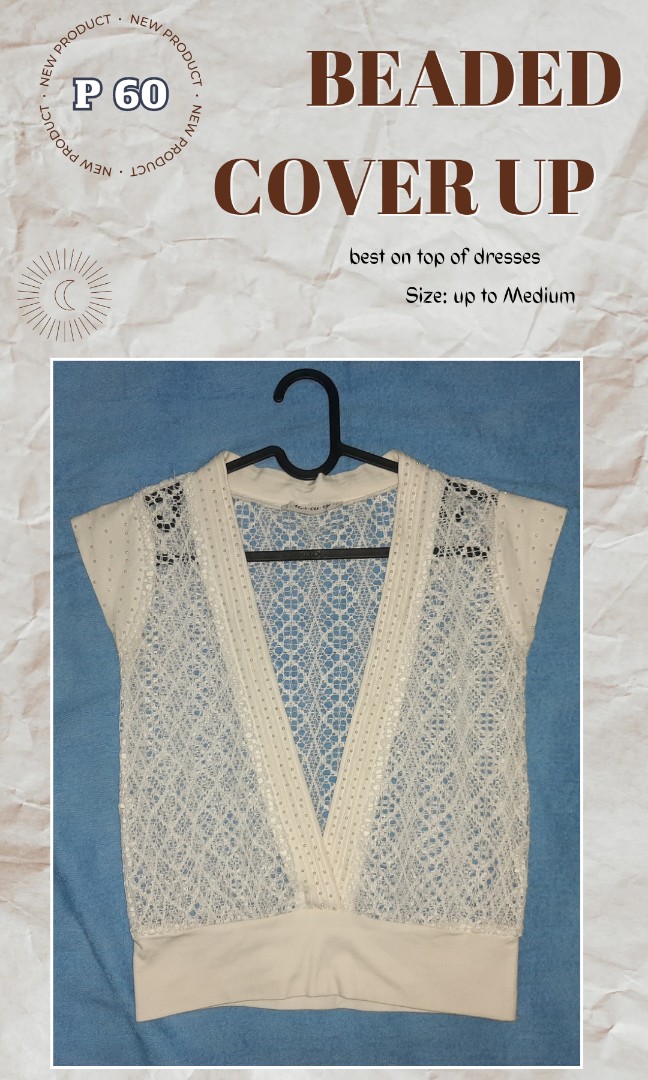Beaded Cover Up, Women's Fashion, Coats, Jackets and Outerwear on Carousell