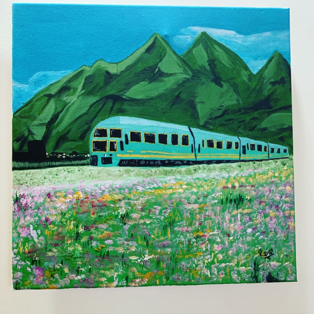 Hand drawn ( acrylic train painting ) , Hobbies & Toys, Stationery ...