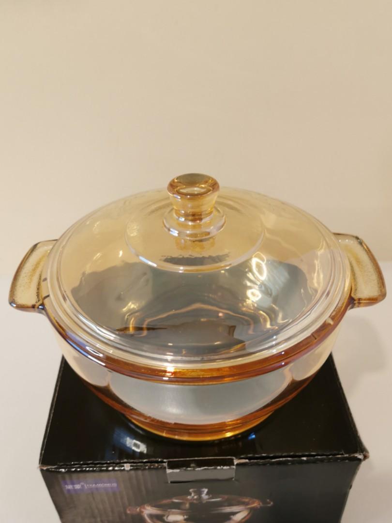 1 L Diamonds Glass Pot - Amber, Furniture & Home Living, Kitchenware ...