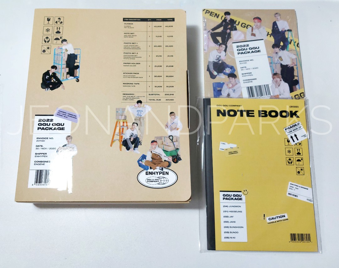 ENHYPEN 2022 GGU GGU Package Outbox & Note Set, Hobbies & Toys ...