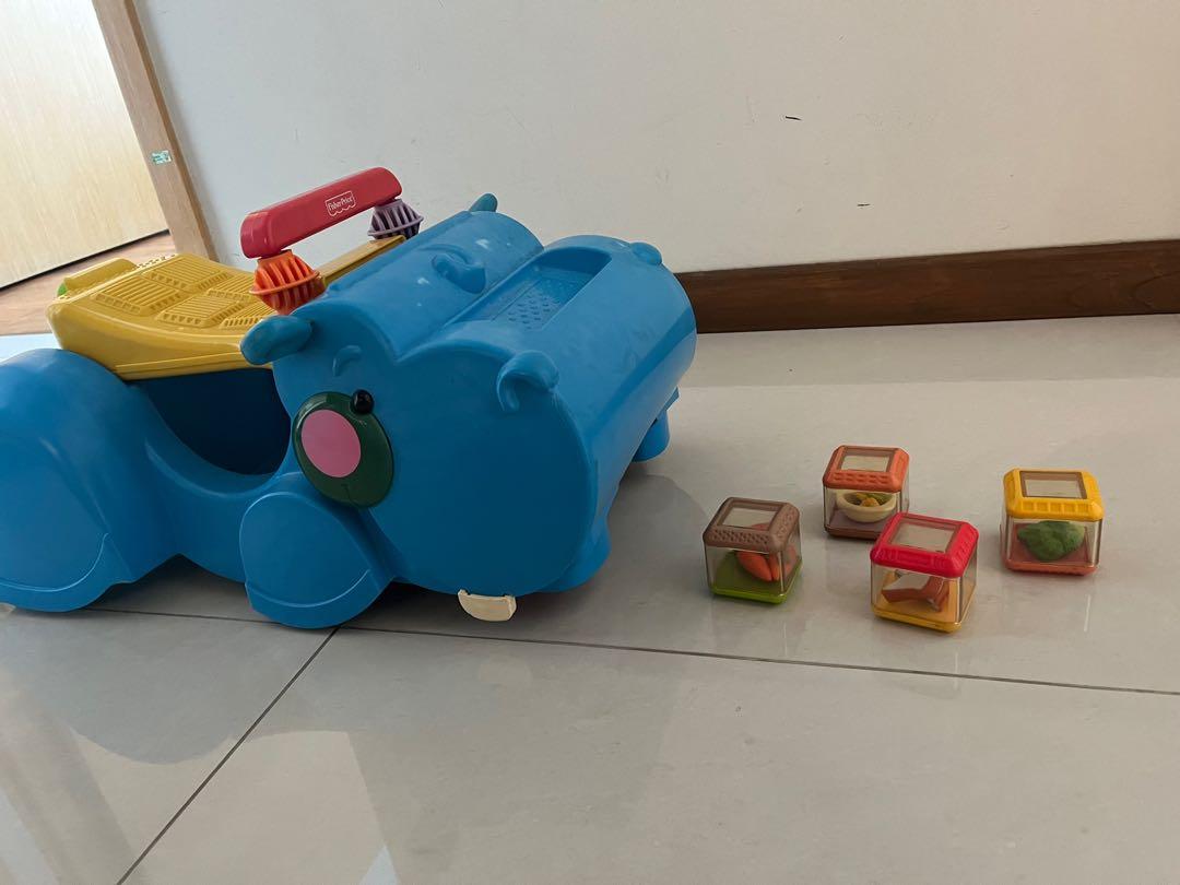 Fisher-Price Peek a Blocks Gobble And Go Hippo (Walker & Ride), Babies ...