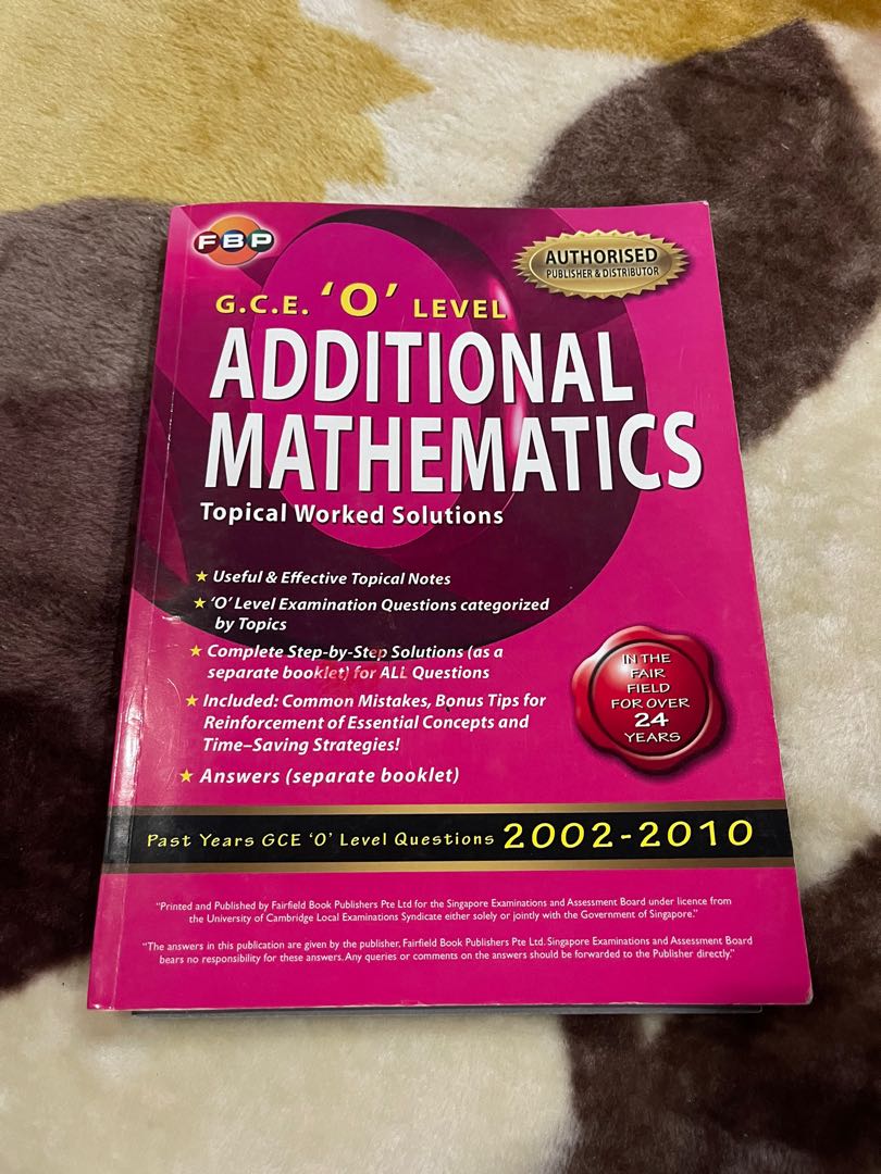 GCE O Level Additional Mathematics, Hobbies & Toys, Books & Magazines ...