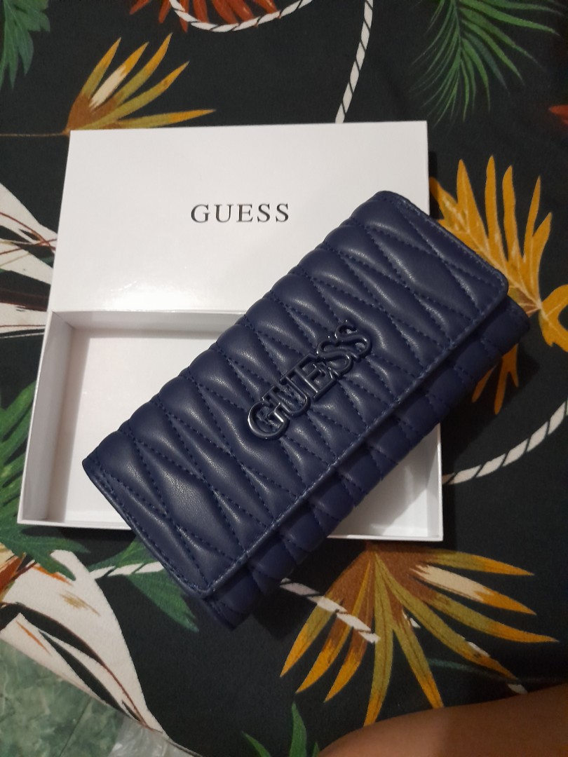Guess long wallet blue color and LV long wallet white color, Luxury ...