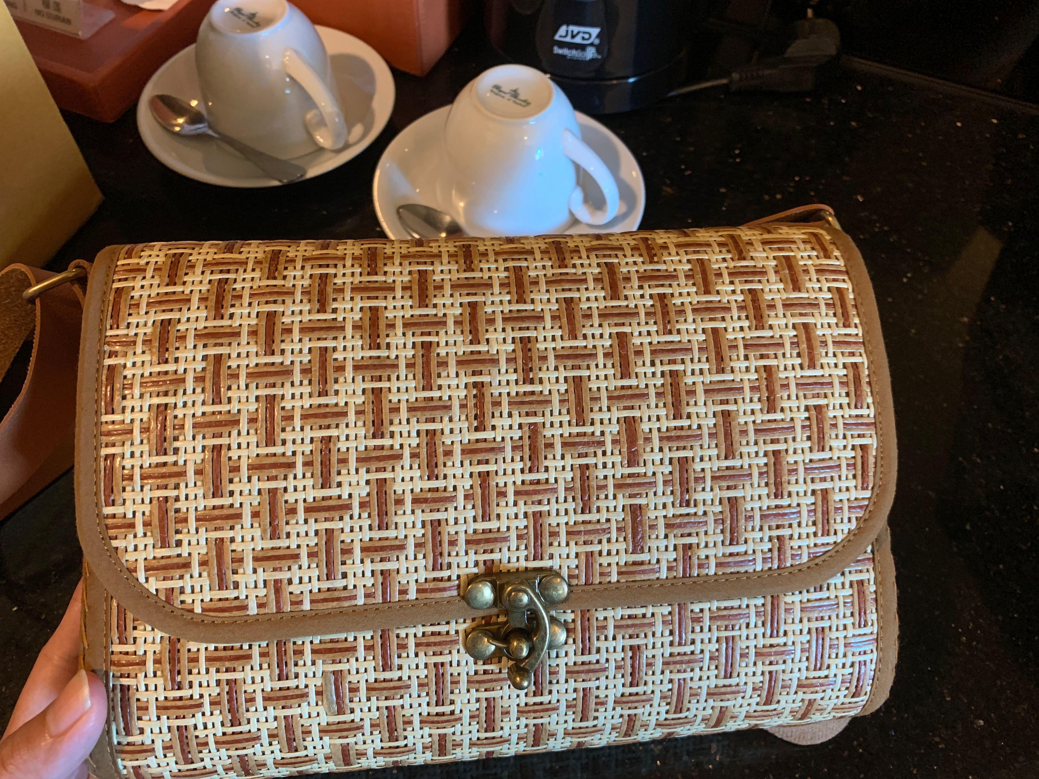 Handmade Rattan shoulder bag, Women's Fashion, Bags & Wallets, Shoulder ...