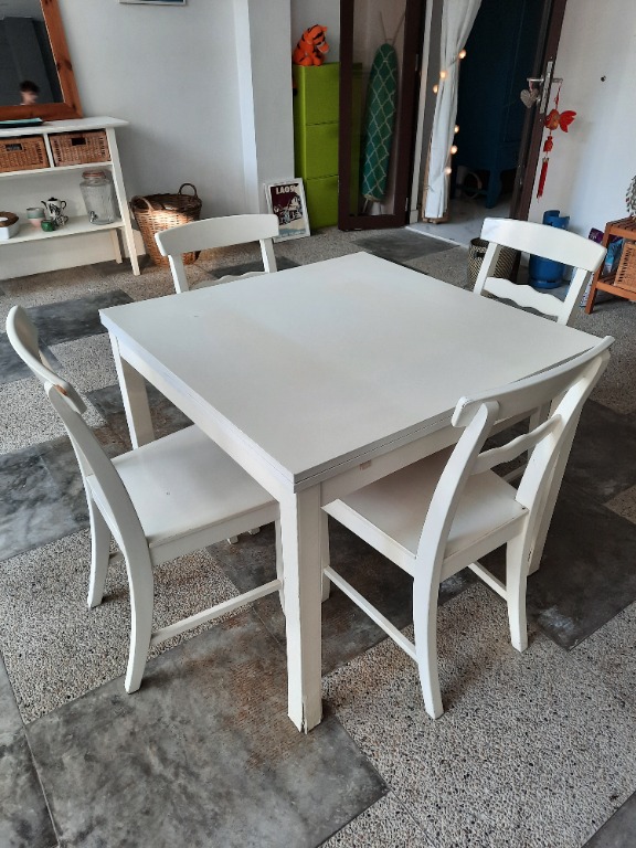 IKEA Extender Dining Table & 4 Chairs - FREE, Furniture & Home Living ...