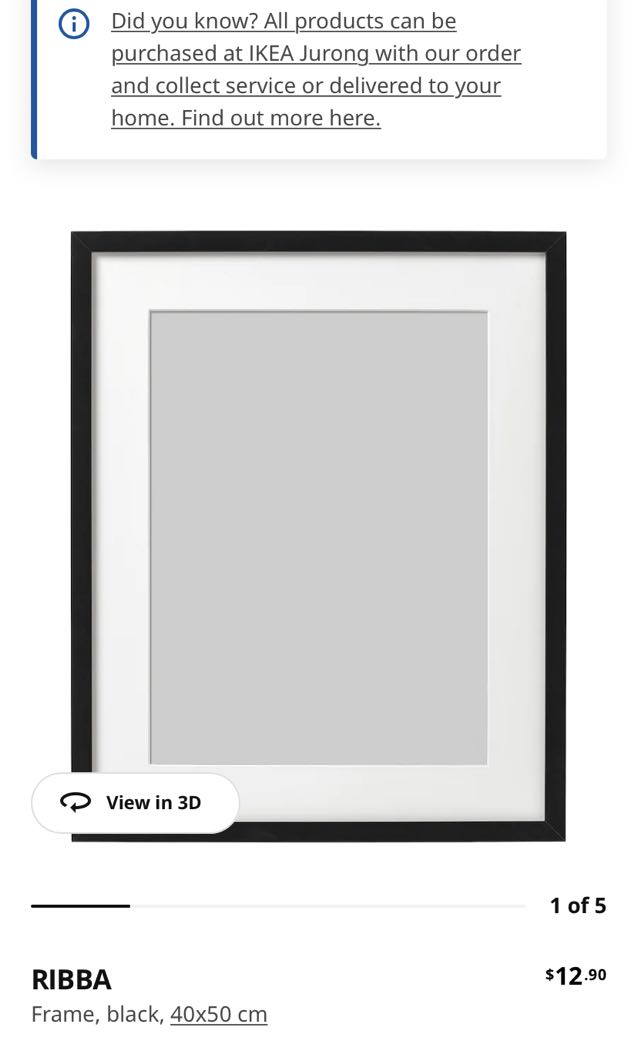 IKEA Ribba frame 40 x 50 cm (4 sets), Furniture & Home Living, Home ...