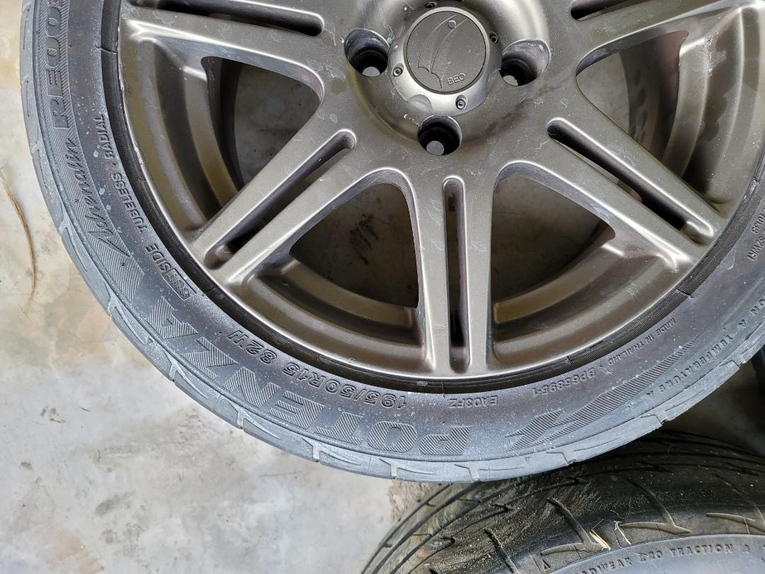 Japan sport rim bridgestone beo s03 15 inch pcd 4x100 off 38 6.5jj jazz ...