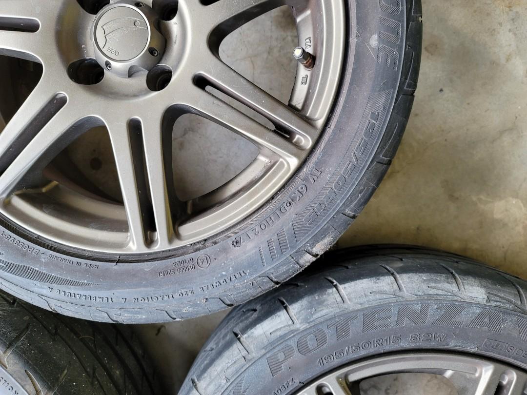 Japan sport rim bridgestone beo s03 15 inch pcd 4x100 off 38 6.5jj jazz ...