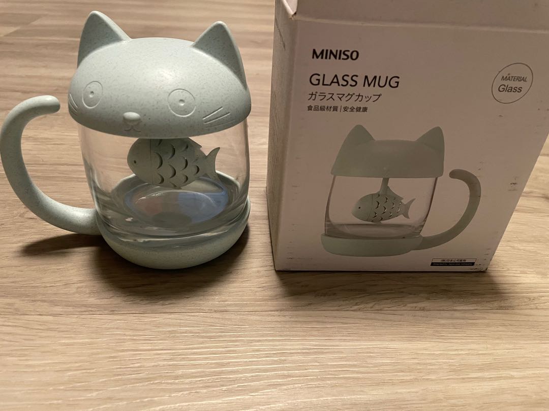 Miniso Glass Mug, Furniture & Home Living, Kitchenware & Tableware ...
