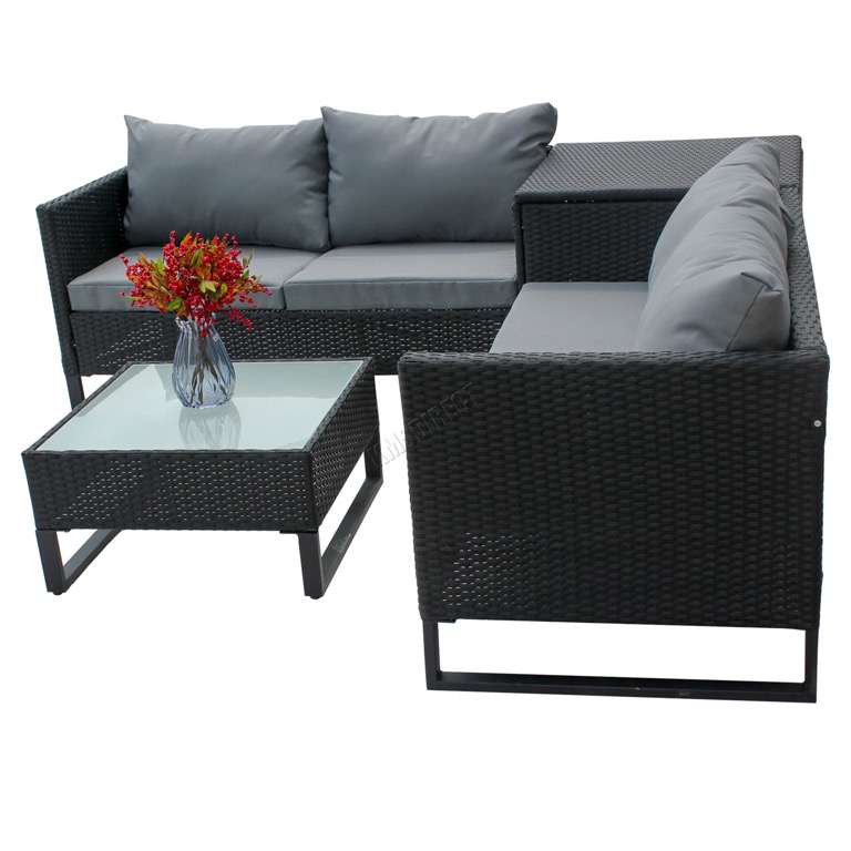Outdoor corner set - sofa+ coffee table + storage corner box, Furniture ...