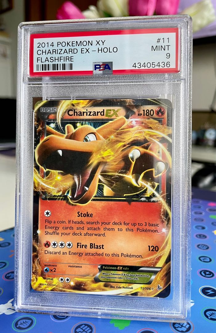 PSA 09 Charizard EX Holo @ 2014 Pokemon XY: Flashfire Set, Hobbies ...