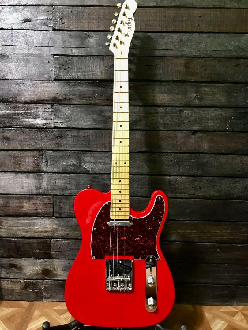Red Guitar Electric Lucky Telecaster TLL with free Electric Guitar Case ...