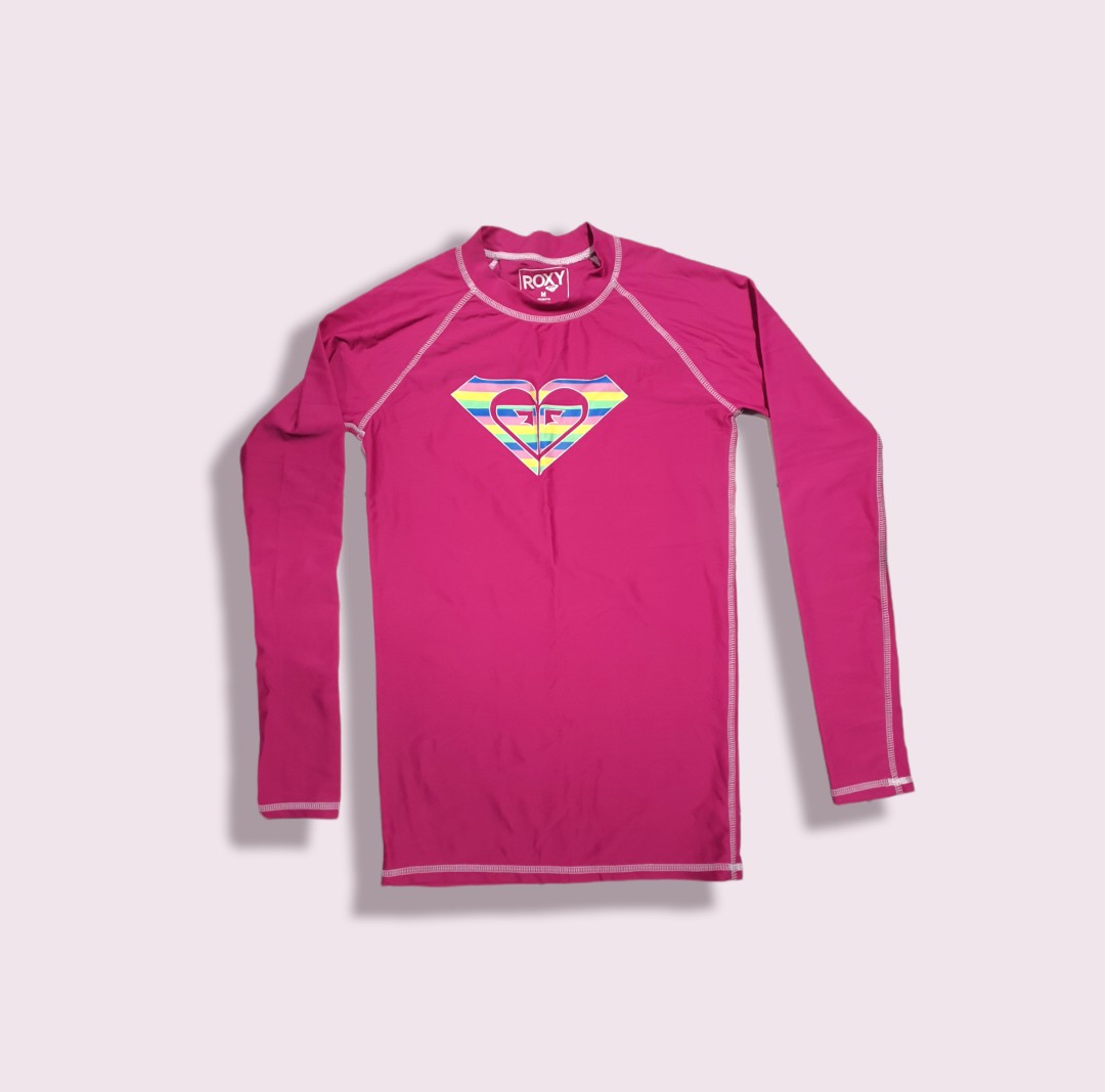 Roxy Pink Rash guard, Women's Fashion, Activewear on Carousell
