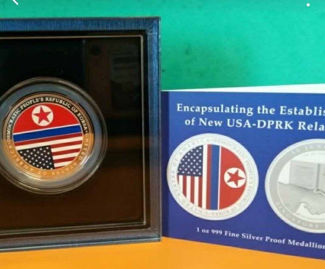 Silver Proof Medallion : USA - DPRK Summit 2018 1oz 999, Hobbies & Toys ...