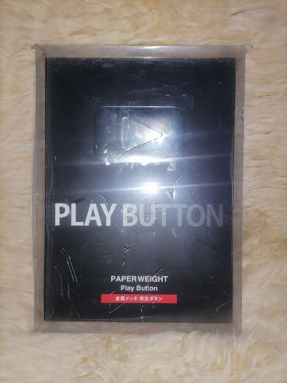 Silver Play Button Metal Paper Weight, Hobbies & Toys, Memorabilia ...