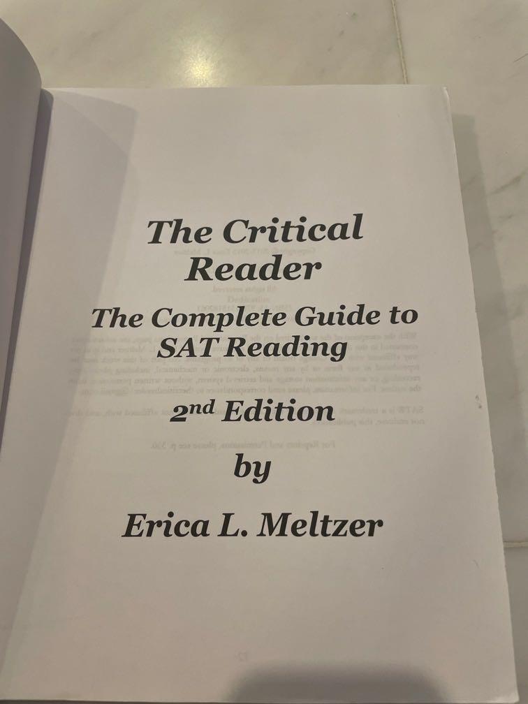 The Critical Reader, THE COMPLETE GUIDE TO SAT READING, Hobbies & Toys ...