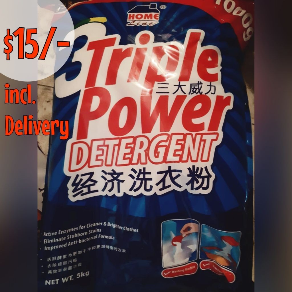Triple Power Detergent Powder - 5kg, Furniture & Home Living, Cleaning ...