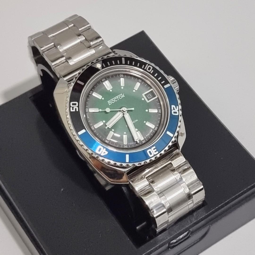 Vostok Amphibian Classic Dive Watch 71002А | Fume Green Dial & Batman ...