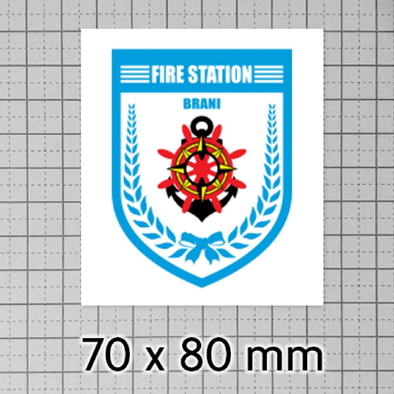 Waterproof Stickers : SCDF Brani Fire Station . 7 x 8 cm . Free Normal ...