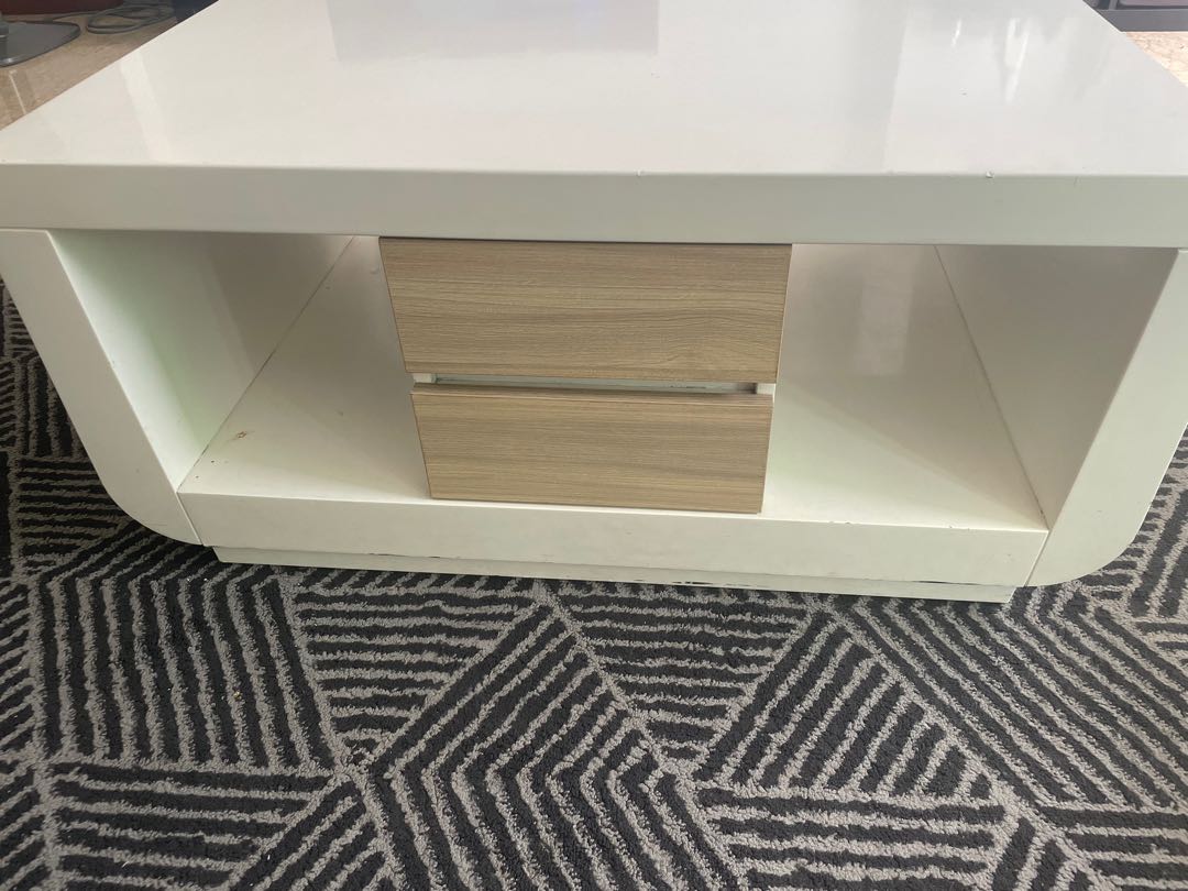 White colour centre table, Furniture & Home Living, Furniture, Tables ...