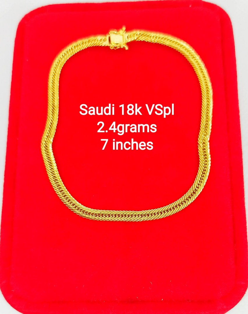 18K Saudi Gold Triple Lock Bracelet 10 Cut, Women's Fashion, Jewelry ...