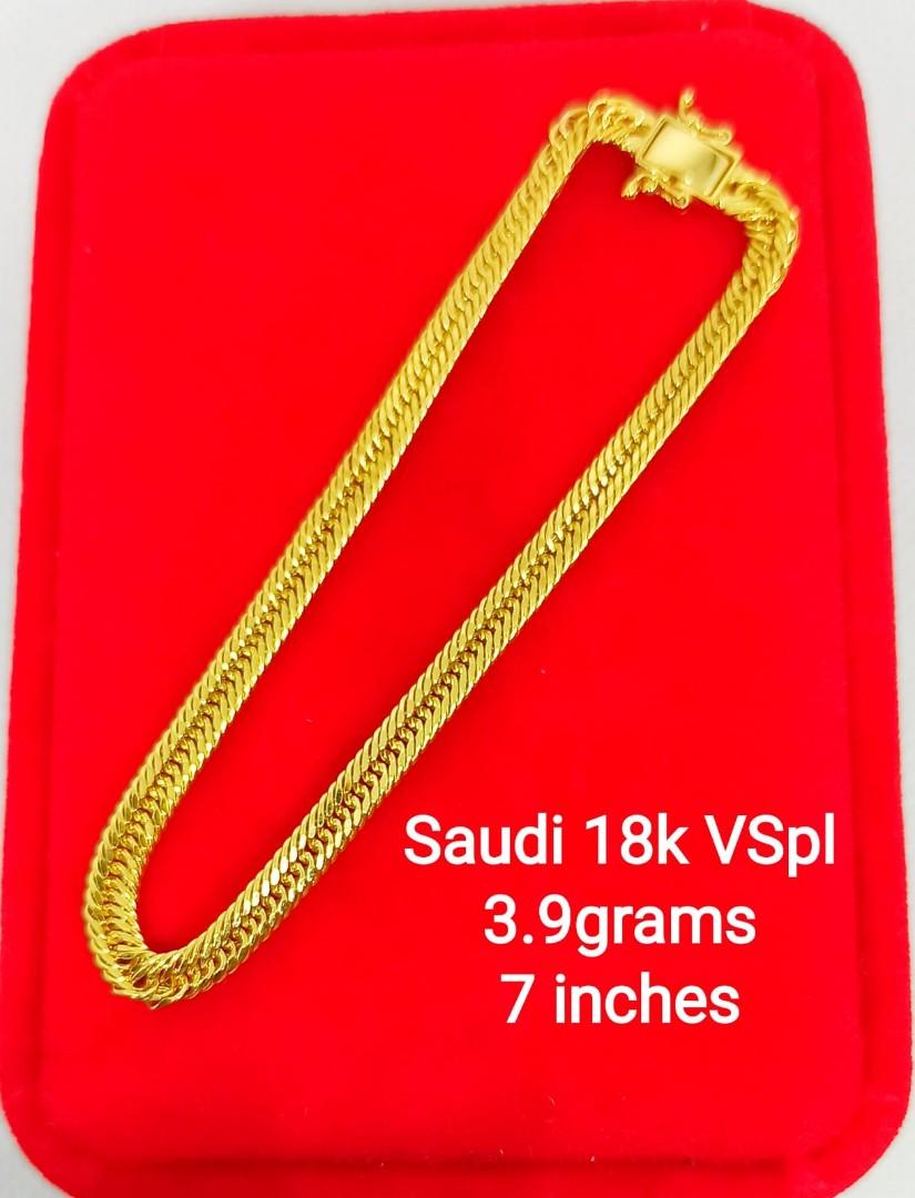 18K Saudi Gold Triple Lock Bracelet 10 Cut, Women's Fashion, Jewelry ...