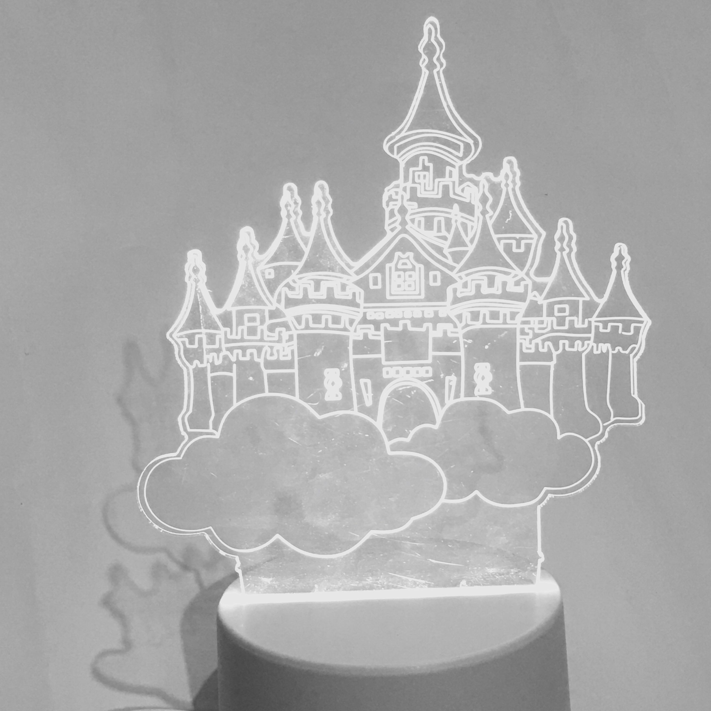 3D Castle LED Acrylic Night Lamp, Furniture & Home Living, Lighting ...