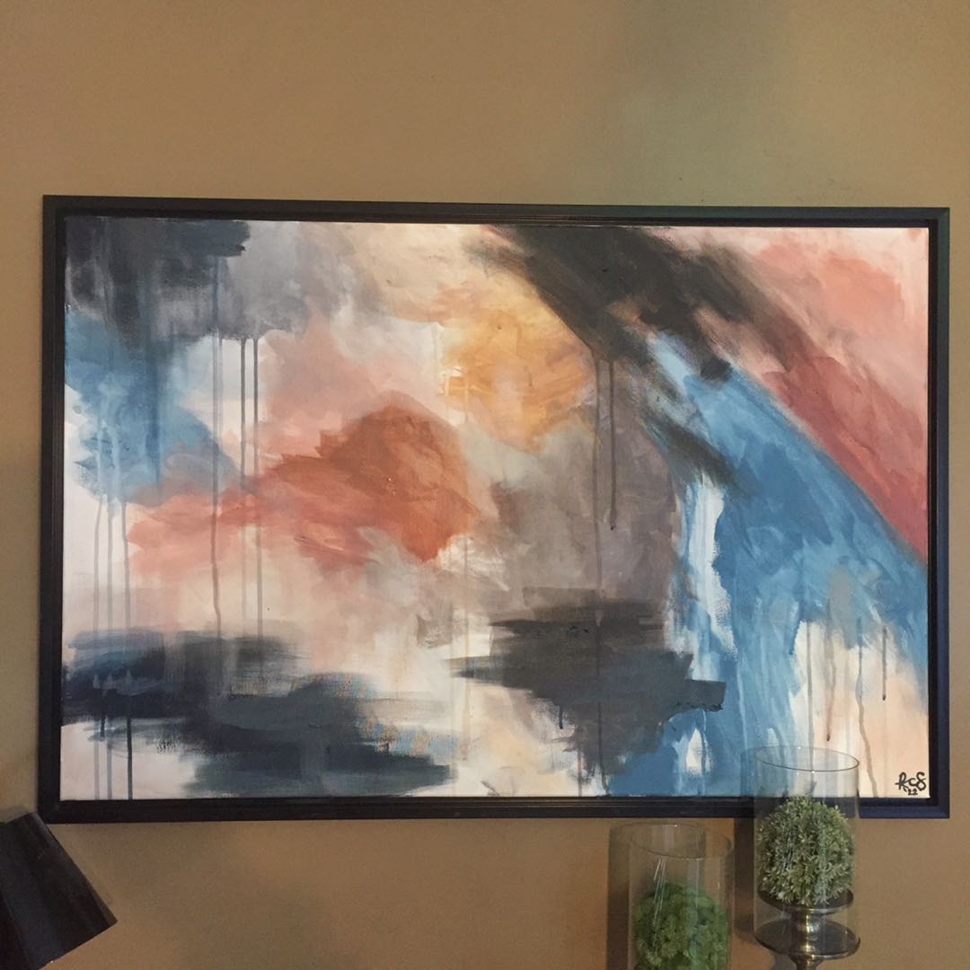 “A Vivid Memory” — Acrylic painting on canvas with frame, Furniture ...