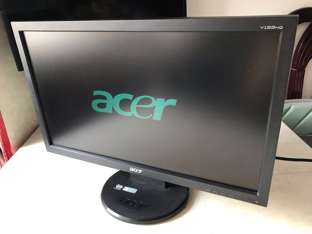 Acer 19" LCD monitor 顯示器 V193HQ, 電腦＆科技, 電腦周邊及配件, 電子屏幕 - Carousell