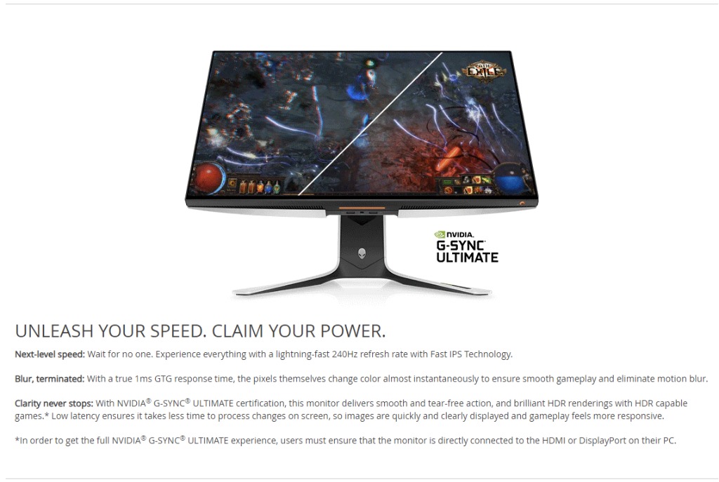 Alienware AW2721D QHD 240hz Monitor (G-Sync Ultimate), Computers & Tech ...