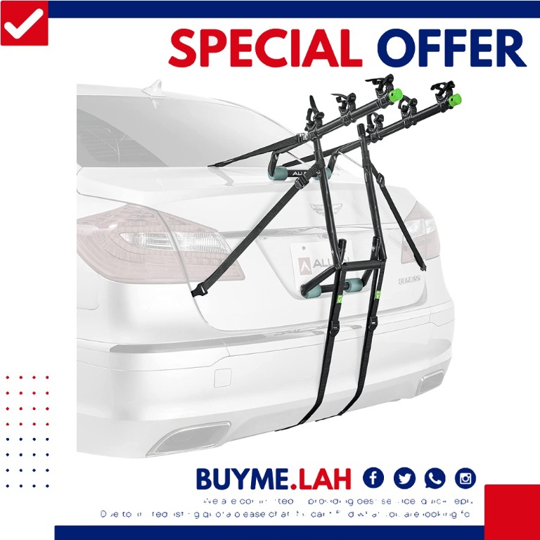 Allen Sports Deluxe Trunk Mount 3-Bike Carrier, Model ZN103 Green three ...