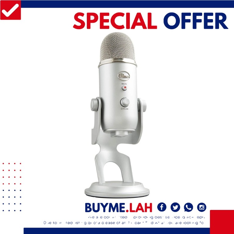 Blue Mic USB Recording & Streaming on PC and Mac, Headphone Output and ...