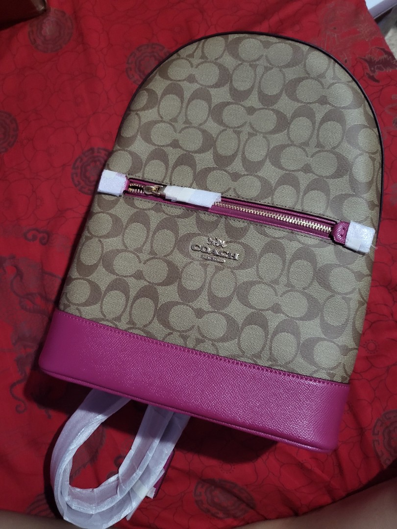 Coach Kenley Backpack Signature canvas Khaki/pink, Luxury, Bags ...