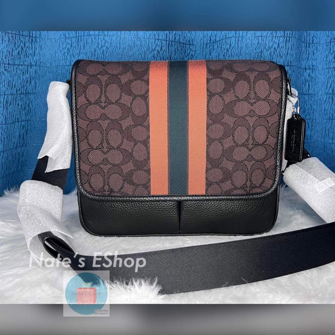 Coach Thompson Map Bag In Signature Jacquard With Stripe, Men's Fashion ...