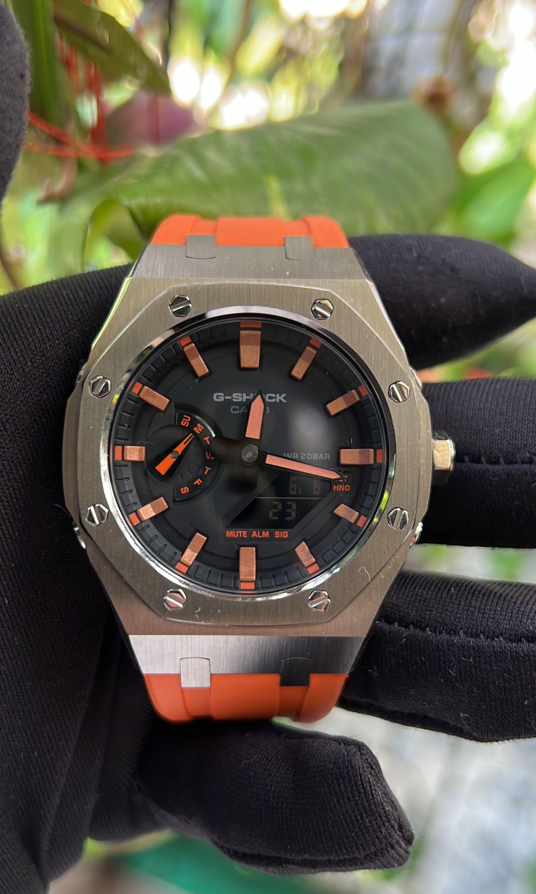Custom gshock Casioak ga2100 ga2110 ga-2100 ga-2110 orange, Men's ...