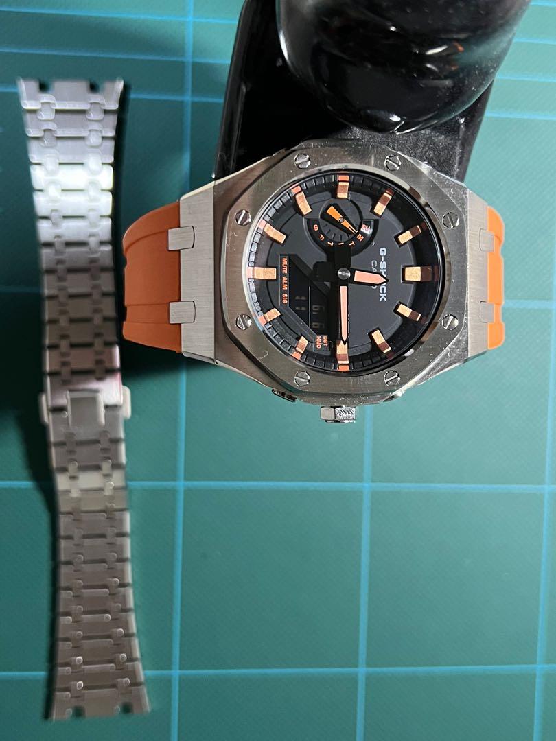 Custom gshock Casioak ga2100 ga2110 ga-2100 ga-2110 orange, Men's ...